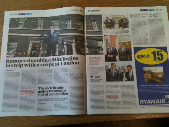 British Newspapers Field Day with Romney’s Gaffes | The Sun: “Mitt the ...